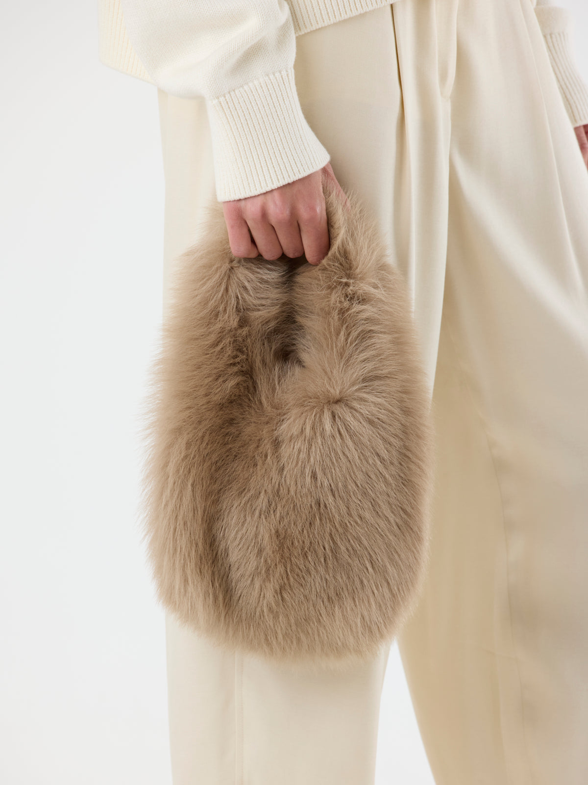 Camel Shearling Mini Slouch Bag | Bags | Gushlow & Cole